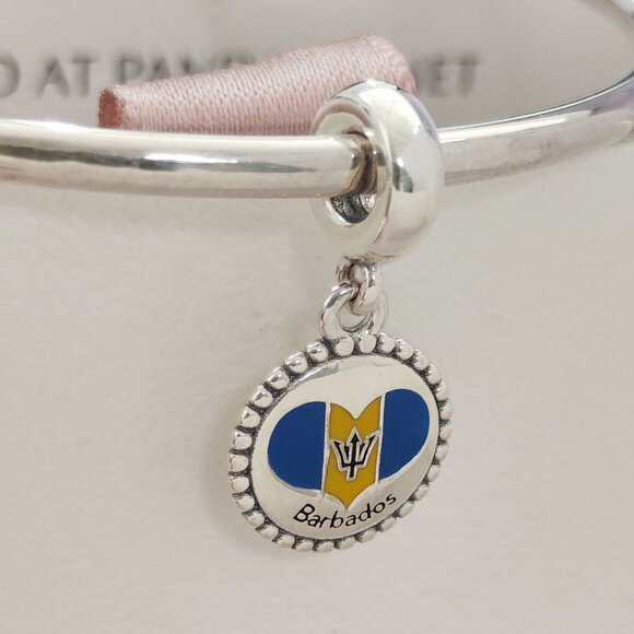 Pandora | Jewelry | Pandora Barbados Flag Exclusive Dangle Charm With ...